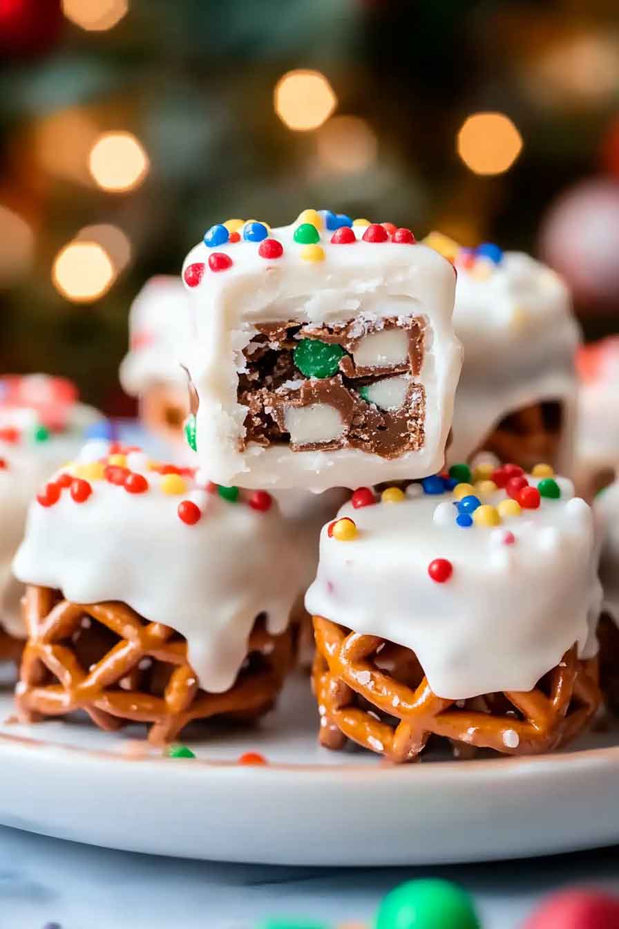 Candy Bar Pretzel Bites Recipe - My Cook Point
