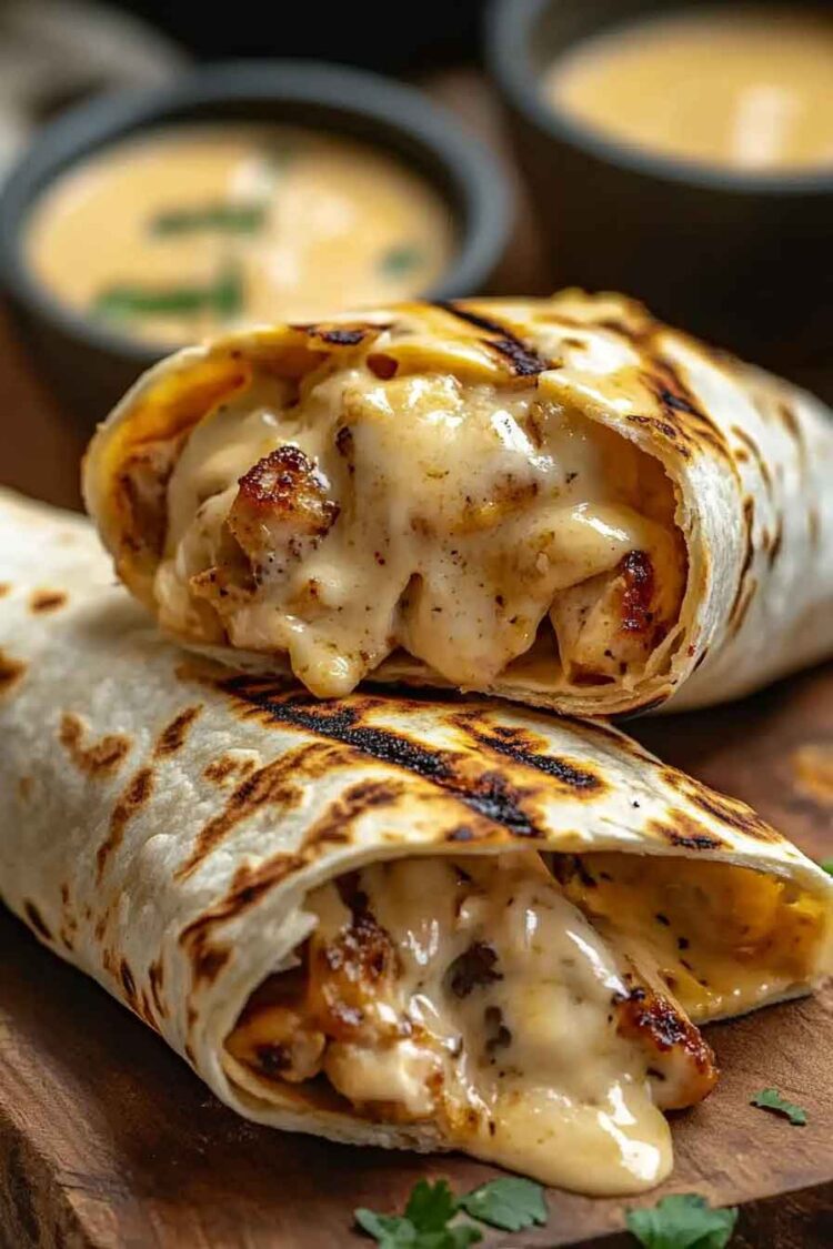 Cheesy Garlic Chicken Wraps - My Cook Point