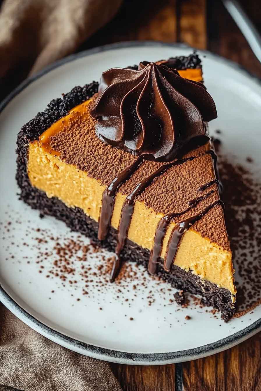 Chunkin Chocolate Pumpkin Cheesecake Recipe - My Cook Point