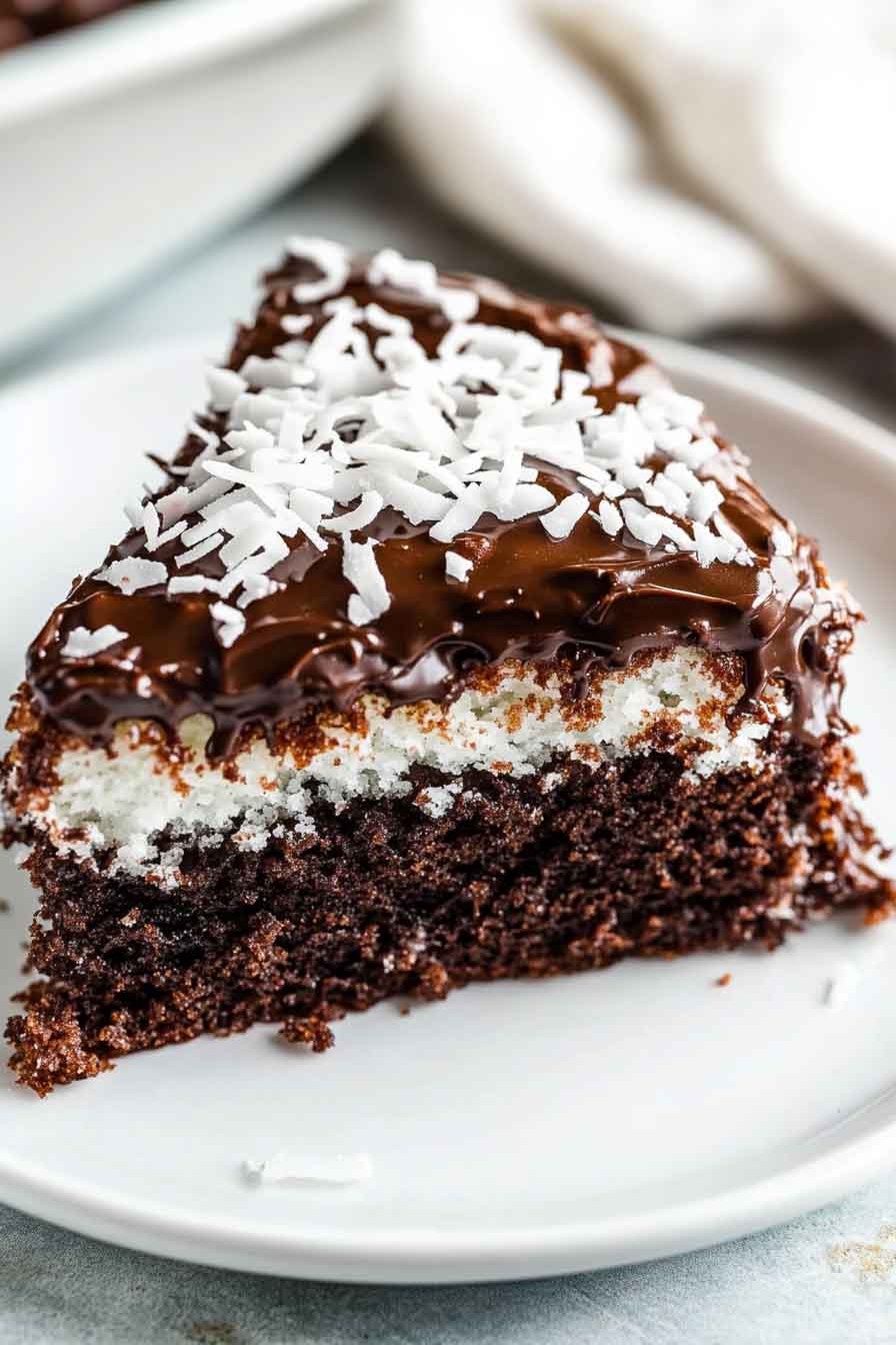 Coconut Chocolate Cake Recipe - My Cook Point