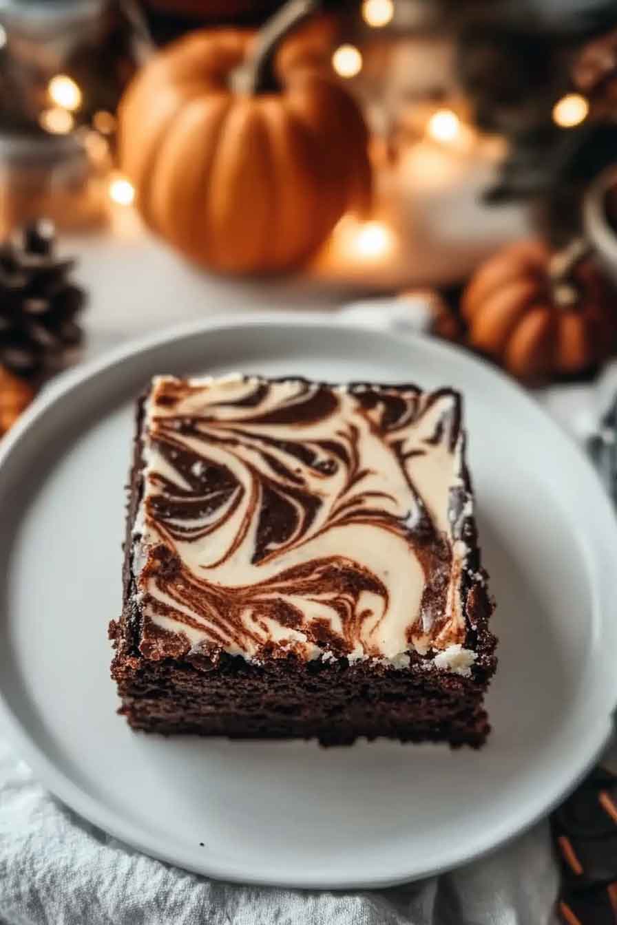 Fall Flavored Cream Cheese Brownies - My Cook Point
