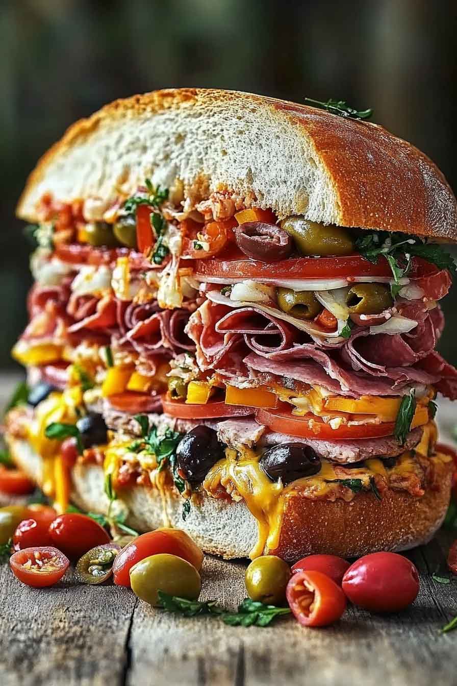 Giant Muffaletta Italian Sandwich - My Cook Point