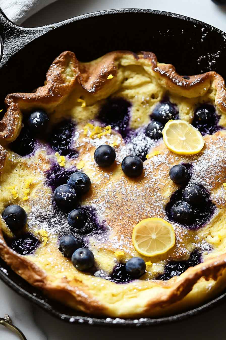 Lemon Blueberry Dutch Baby - My Cook Point