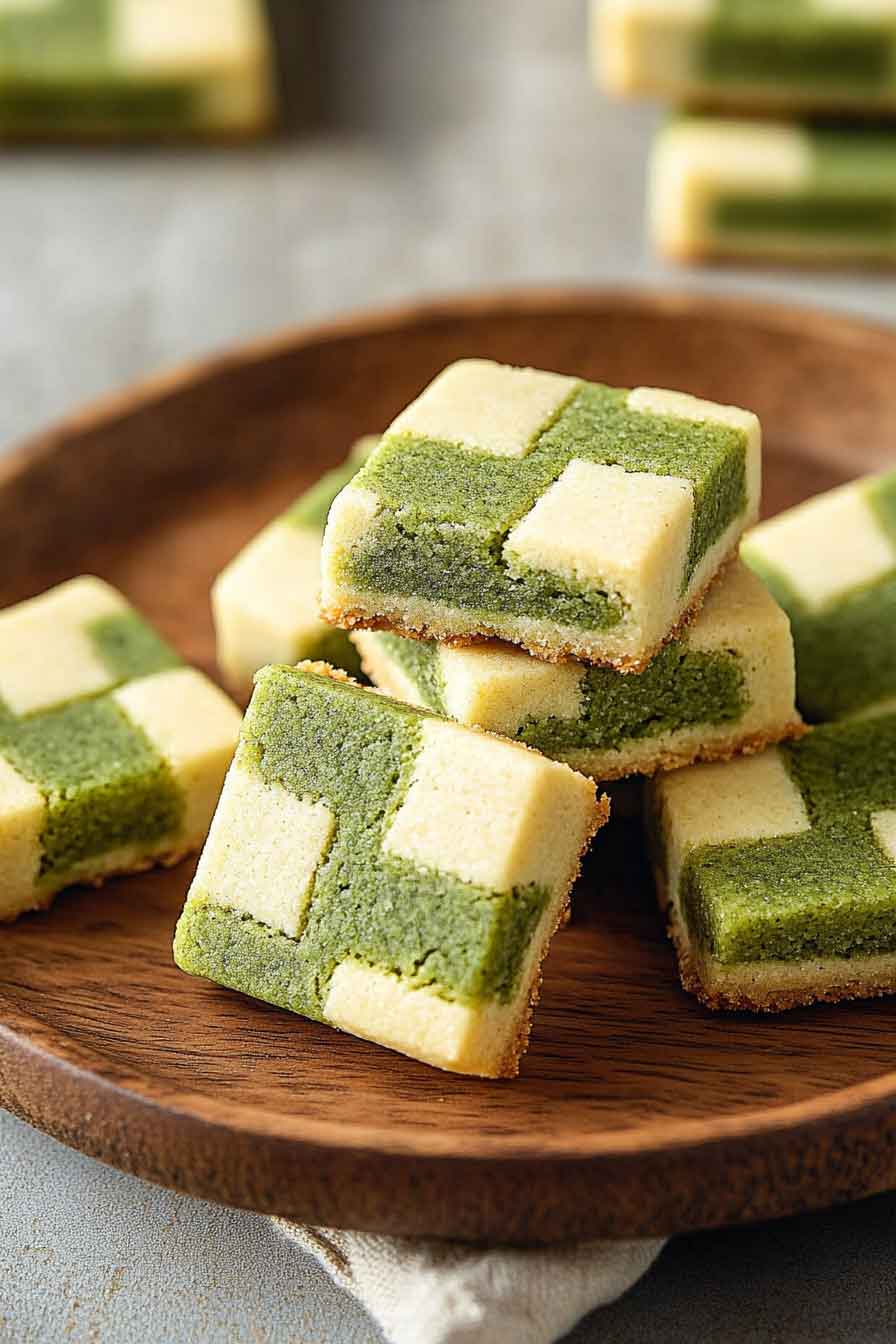 Matcha Checkerboard Cookies - My Cook Point