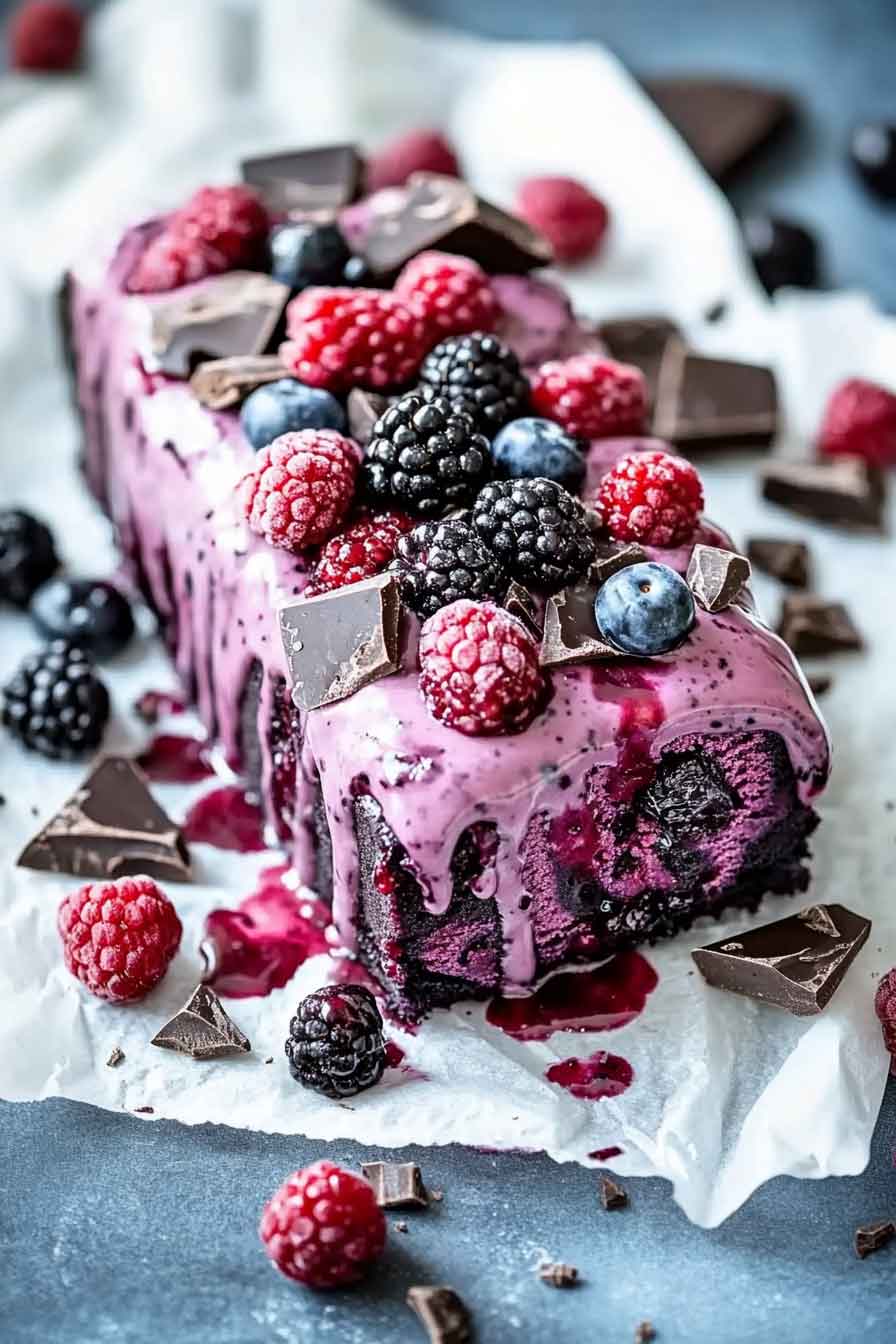 Midnight Berry Ice Cream Loaf Recipe - My Cook Point