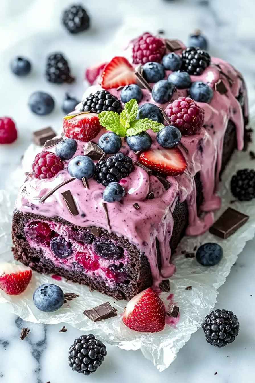 Midnight Berry Ice Cream Loaf Recipe - My Cook Point