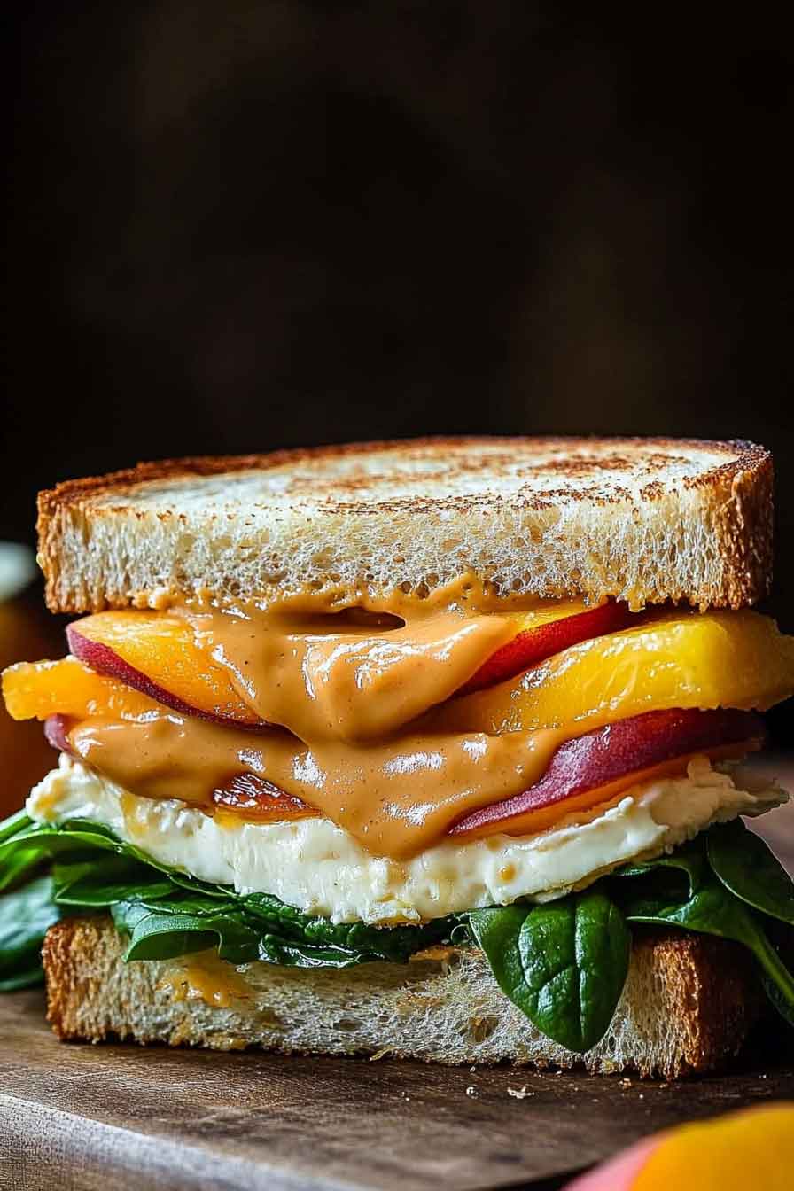 Peach Brie Sandwich Recipe - My Cook Point