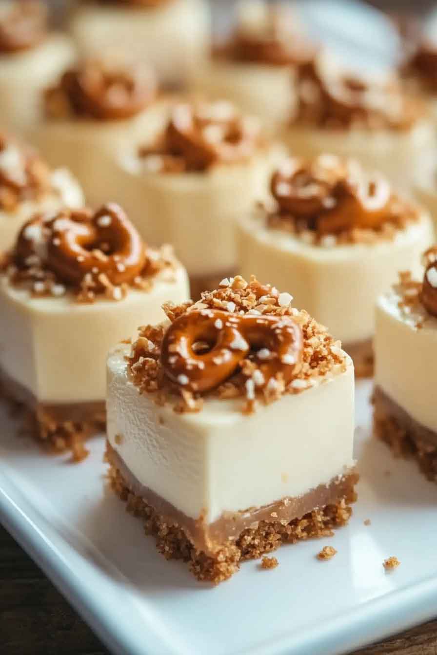 Peanut Butter Pretzel Cheesecake Bites - My Cook Point