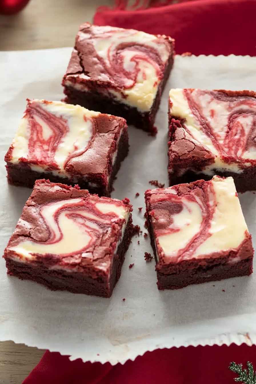 Red Velvet Swirl Brownies - My Cook Point