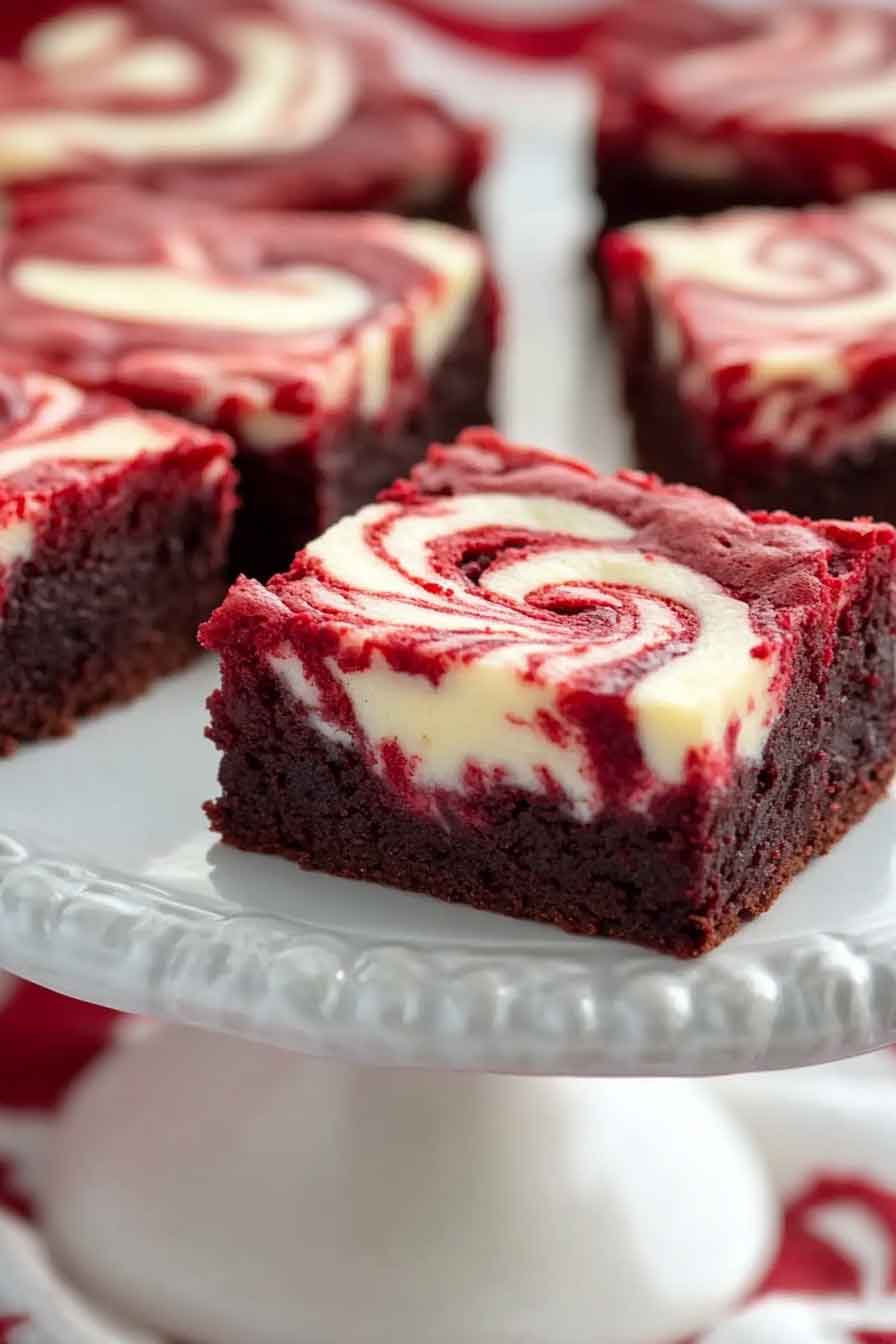 Red Velvet Swirl Brownies - My Cook Point