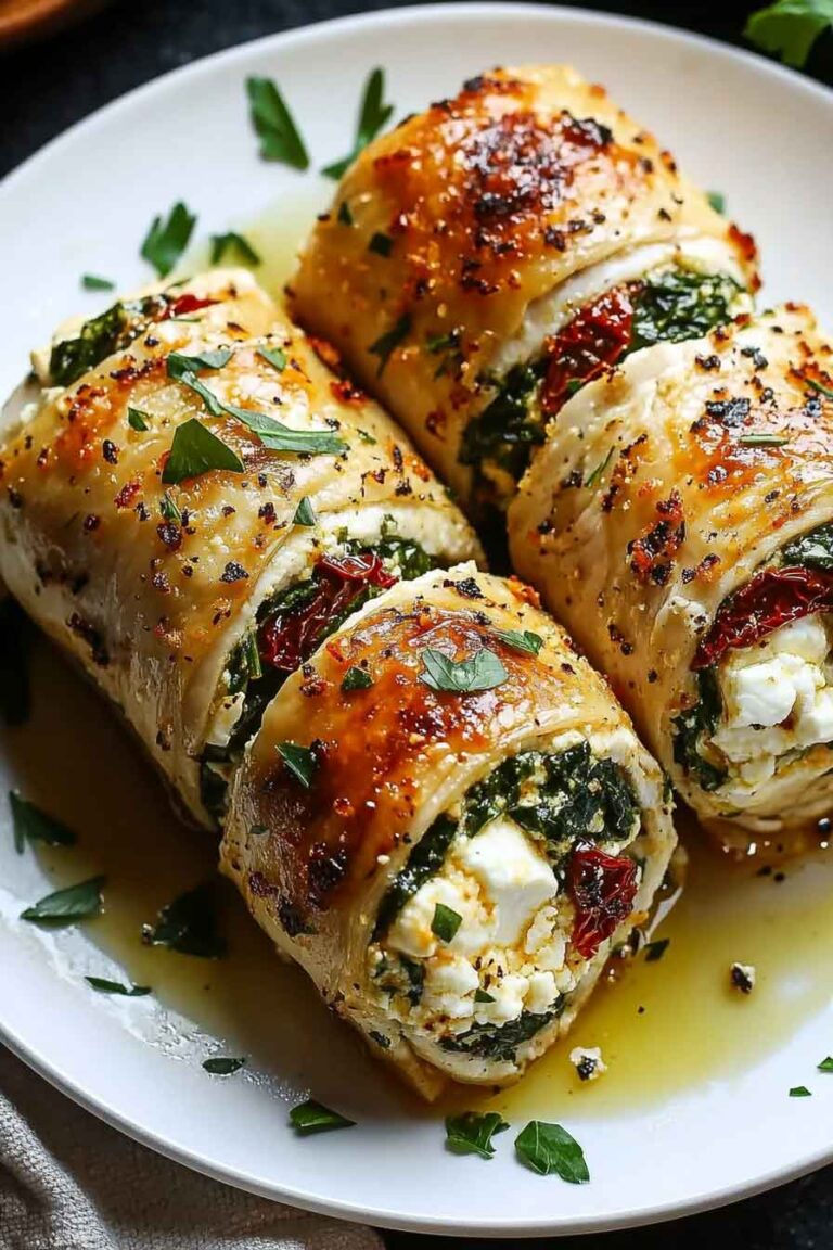 Rolled Up Chicken with Feta, Spinach, and Sun-Dried Tomatoes - My Cook ...