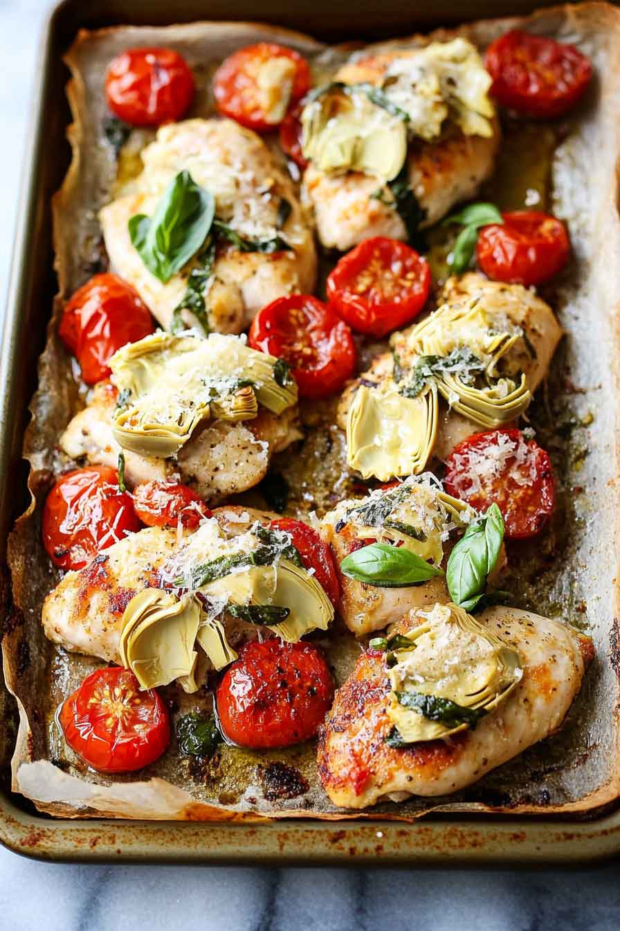 Sheet Pan Tomato And Artichoke Chicken - My Cook Point