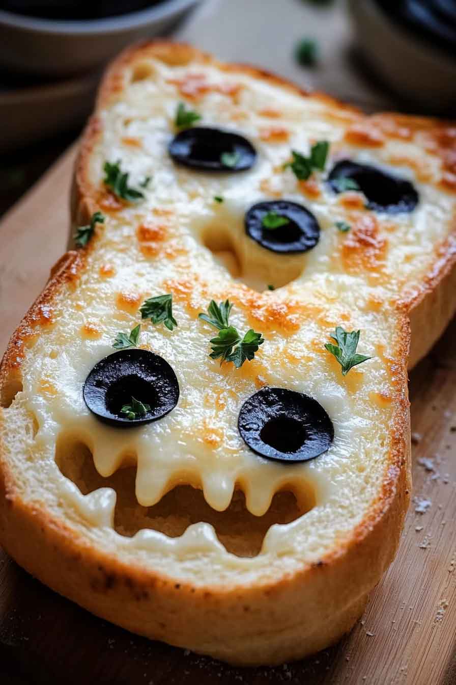 Spooky Cream Cheese Garlic Bread - My Cook Point