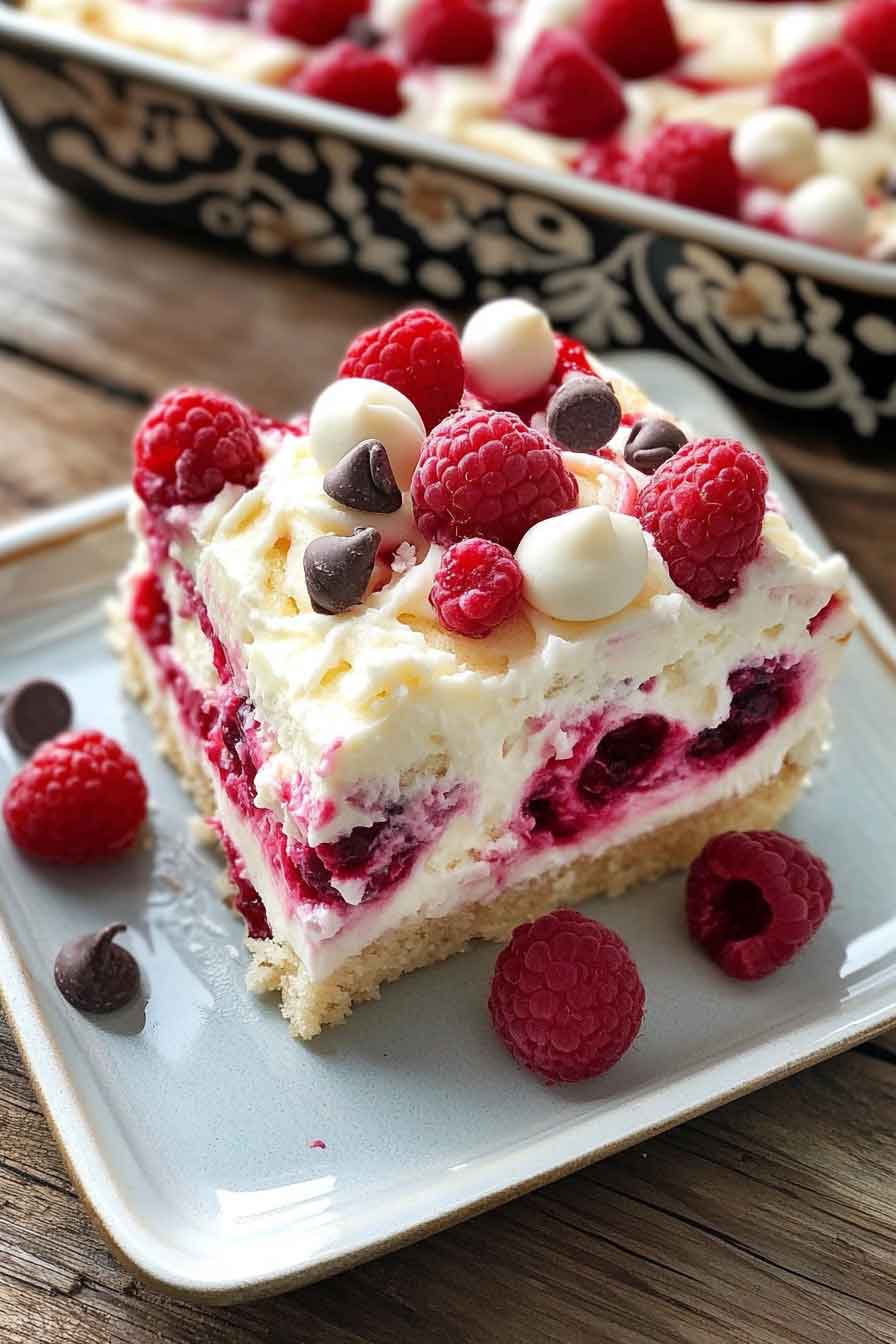 White Chocolate Raspberry Poke Cake - My Cook Point